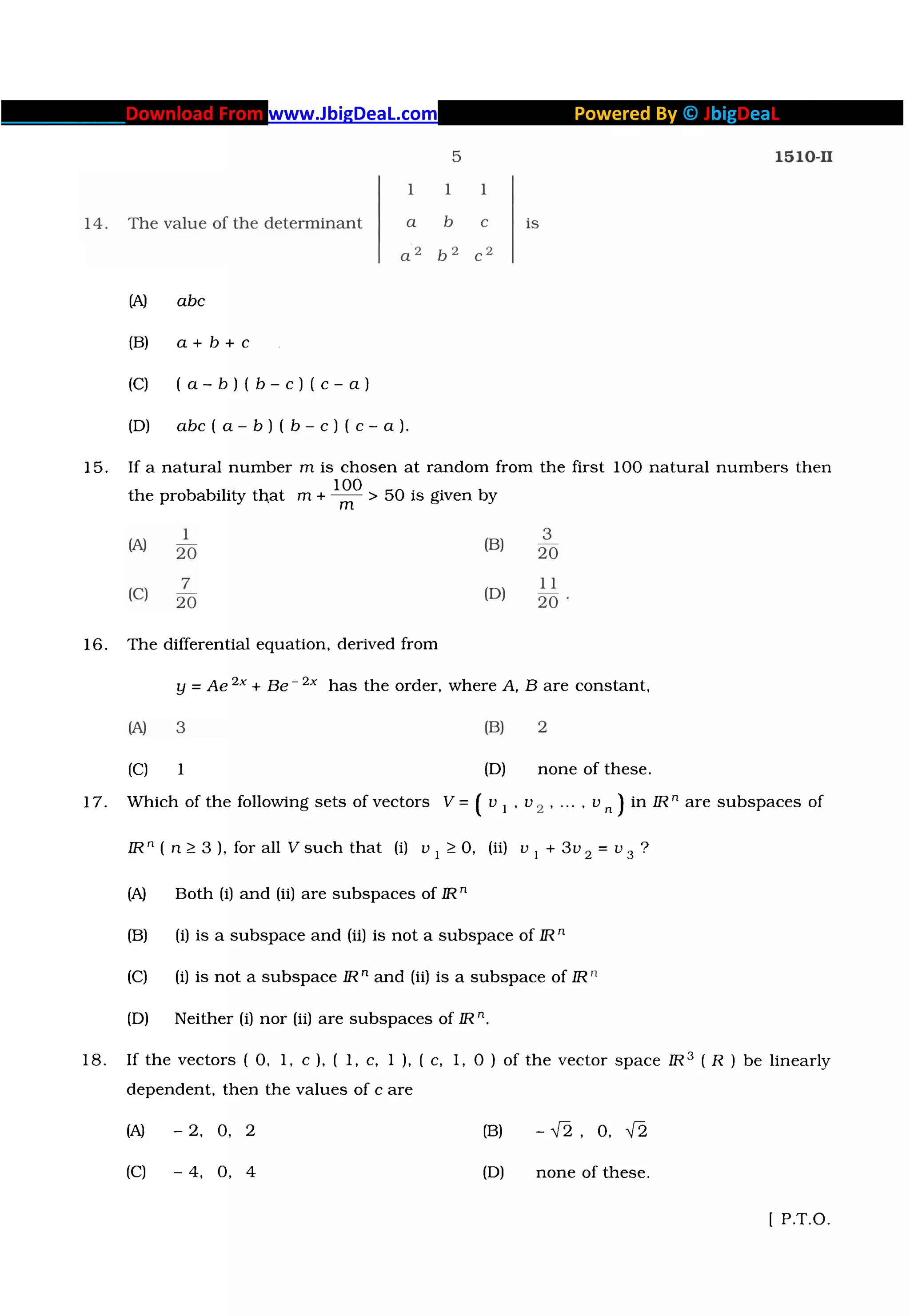 Mathematical sciences-paper-ii | PDF