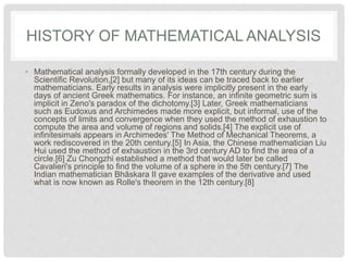 Mathematical analysis | PPTX