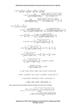 Mathematical analysis of decahedron with 10 congruent faces each as a ...