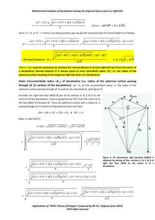 Mathematical analysis of decahedron with 10 congruent faces each as a ...