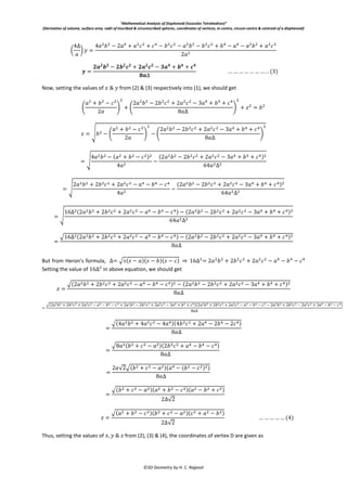 Mathematical analysis of disphenoid (isosceles tetrahedron) (volume ...