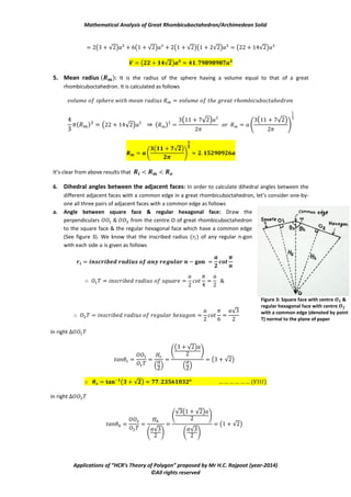Mathematical analysis of great rhombicuboctahedron (an Archimedean ...