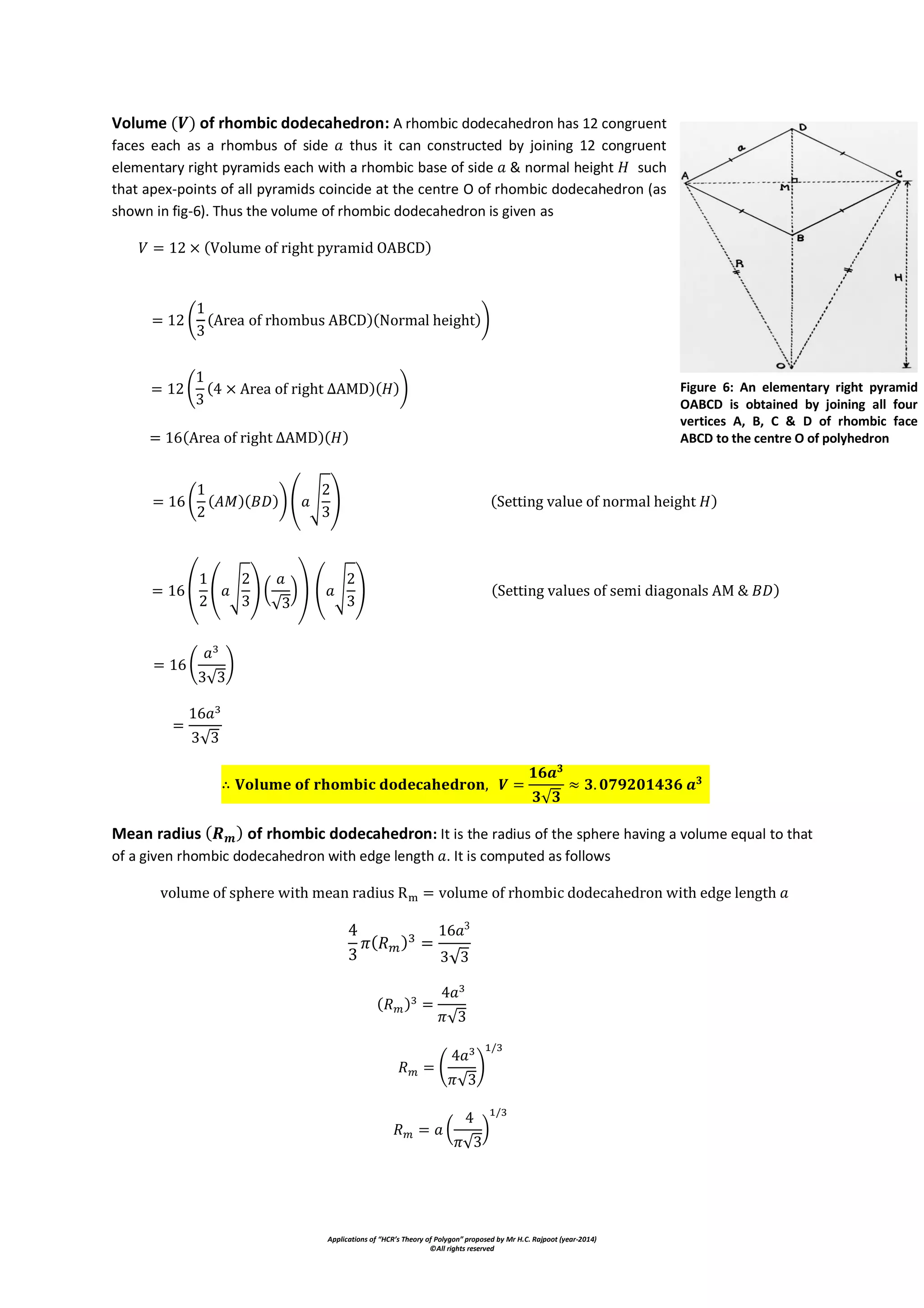 Mathematical Analysis of Rhombic Dodecahedron by applying HCR's Theory ...