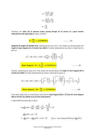 Mathematical Analysis of Rhombic Dodecahedron by applying HCR's Theory of Polygon | PDF