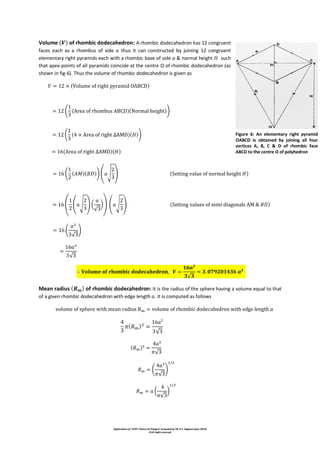 Mathematical Analysis of Rhombic Dodecahedron by applying HCR's Theory of Polygon | PDF