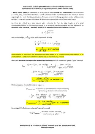 Mathematical analysis of a small rhombicuboctahedron (Archimedean solid) by HCR | PDF