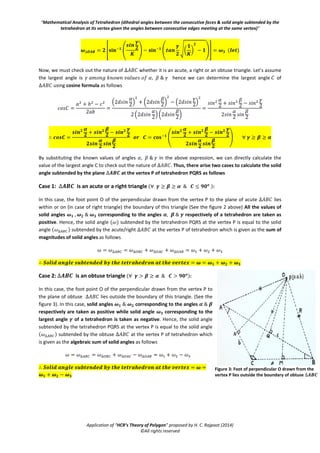 Mathematical Analysis of Tetrahedron (dihedral angles between the ...