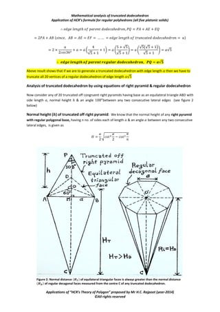 Mathematical analysis of truncated dodecahedron | PDF