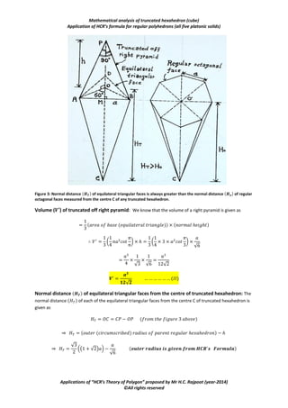 Mathematical analysis of truncated cube/hexahedron | PDF