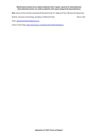 Mathematical analysis of non-uniform polyhedra having 2 congruent ...