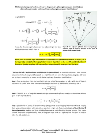 Mathematical analysis of n-gonal trapezohedron with 2n congruent right ...