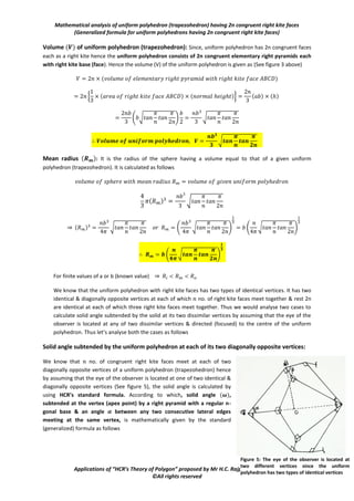 Mathematical analysis of n-gonal trapezohedron with 2n congruent right ...