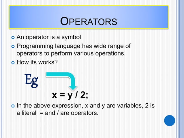 Mathematical and logical operators | PPT