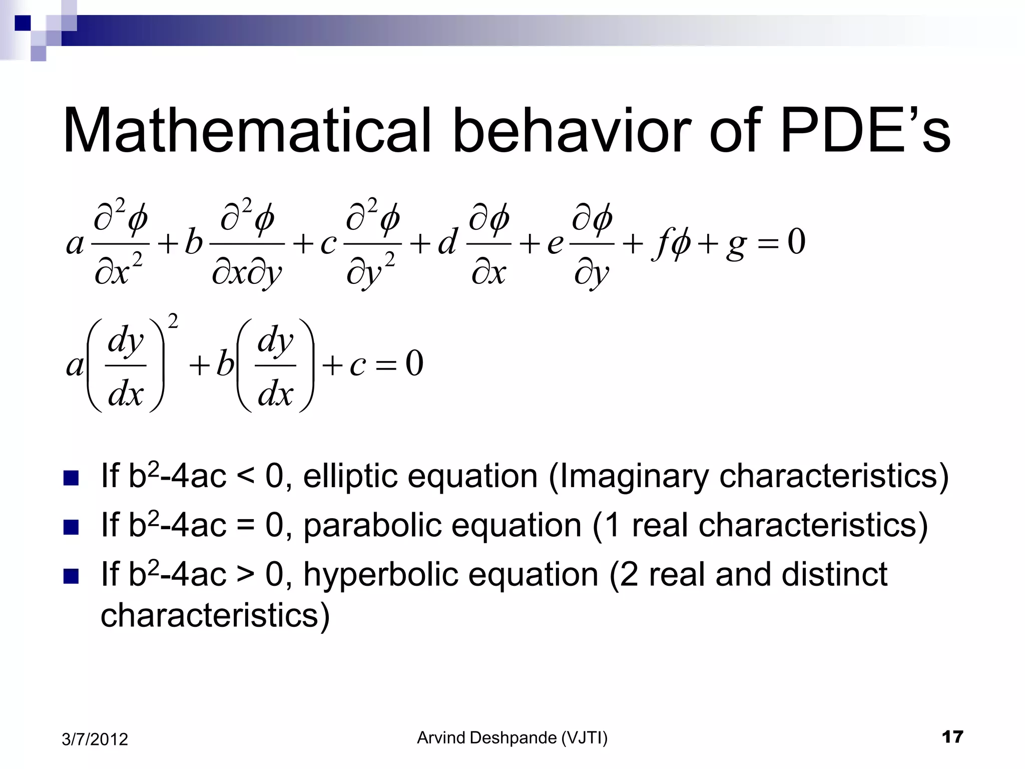 Mathematical behaviour of pde's | PDF