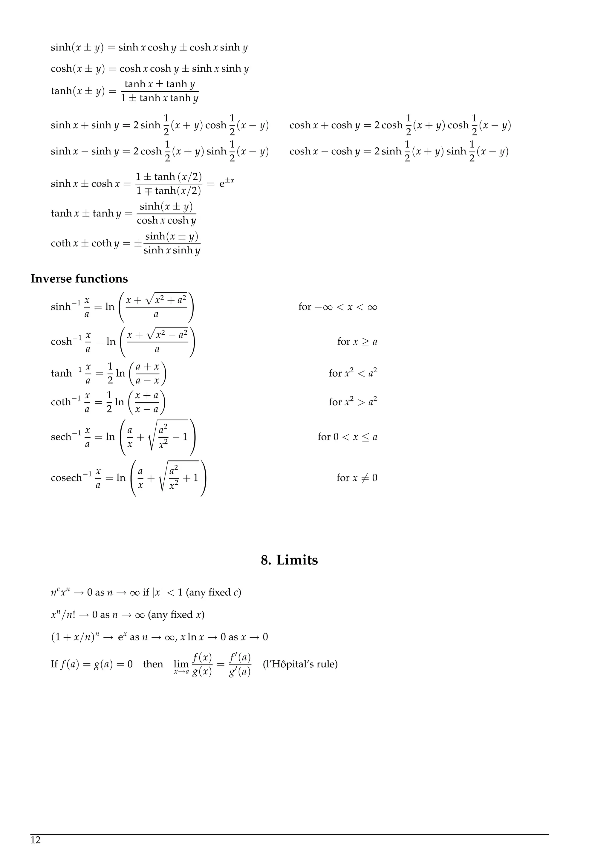 Mathematical formula handbook (1) | PDF