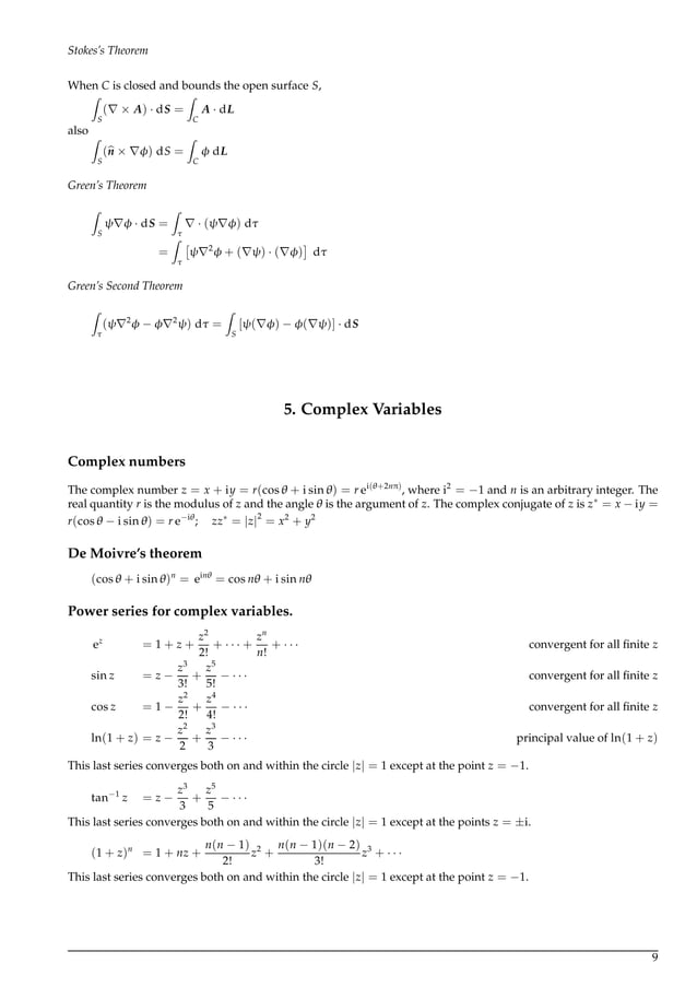 Mathematical formula handbook (1) | PDF