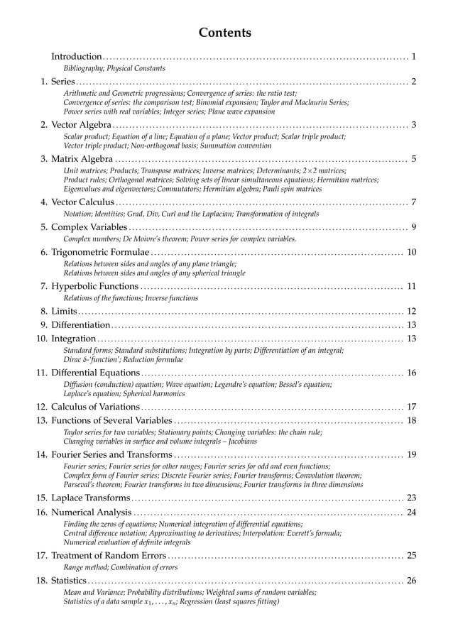 Mathematical formula handbook (1) | PDF