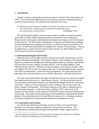 Mathematical foundations of consciousness | PDF