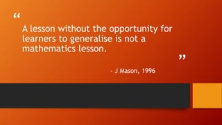 Mathematical generalization | PPTX