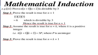 Mathematical induction and divisibility rules | PPTX