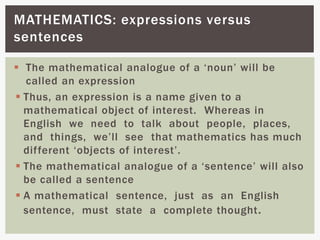 Mathematical language and symbols | PPTX