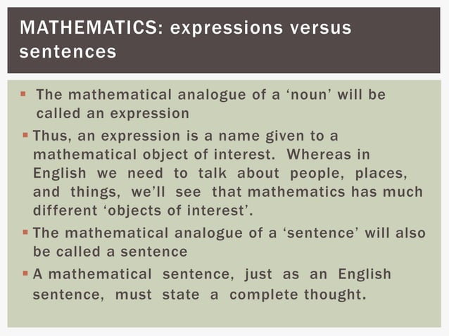 Mathematical language and symbols | PPTX