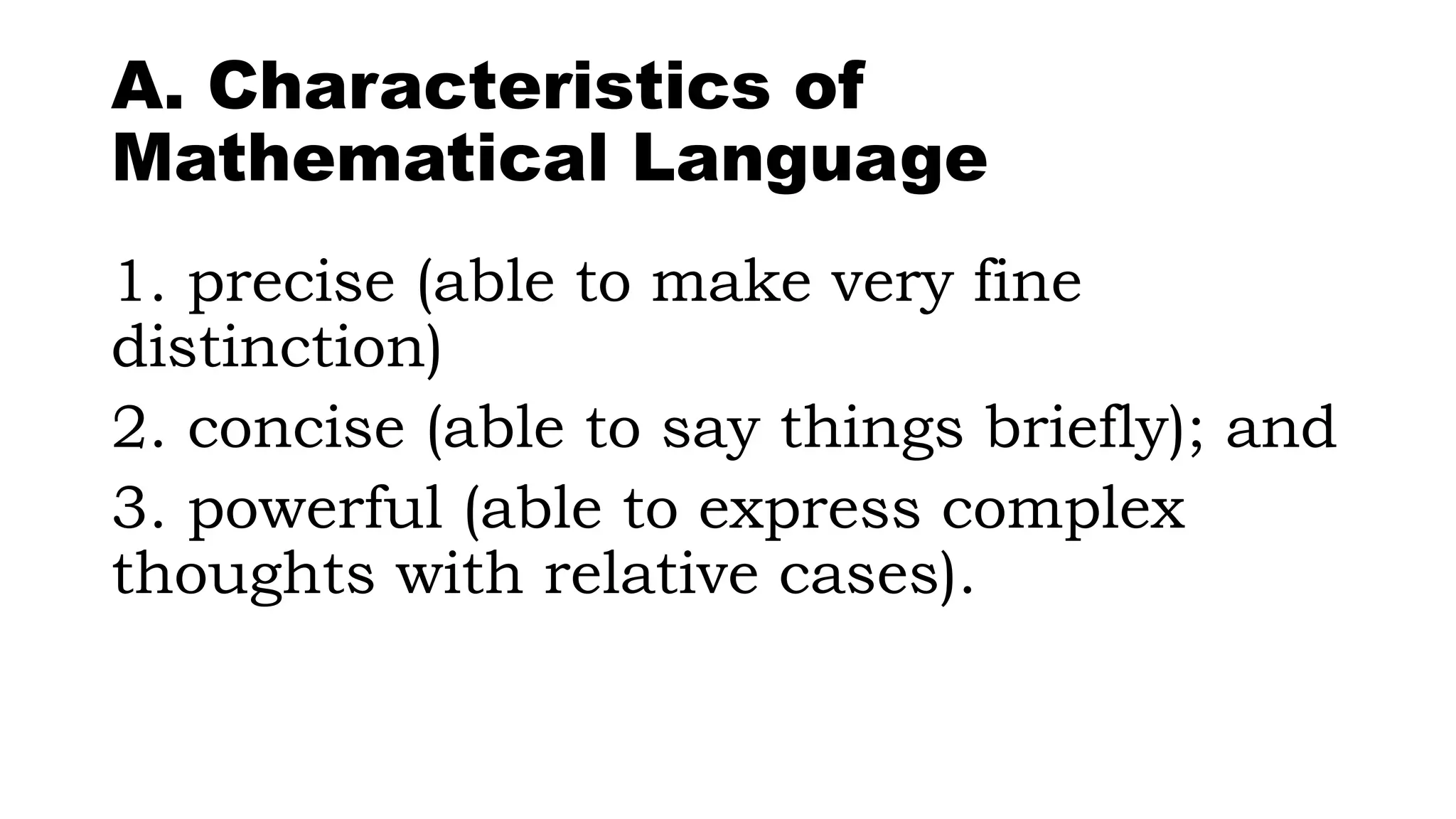 Mathematical Language Part I for Mathematics in the Modern World | PPTX