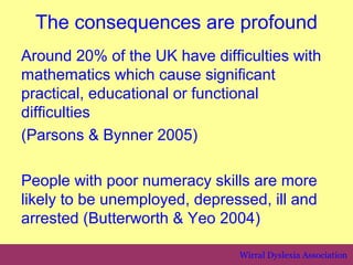 Mathematical Learning Difficulties and Dyscalculia Wirral Dyslexia ...