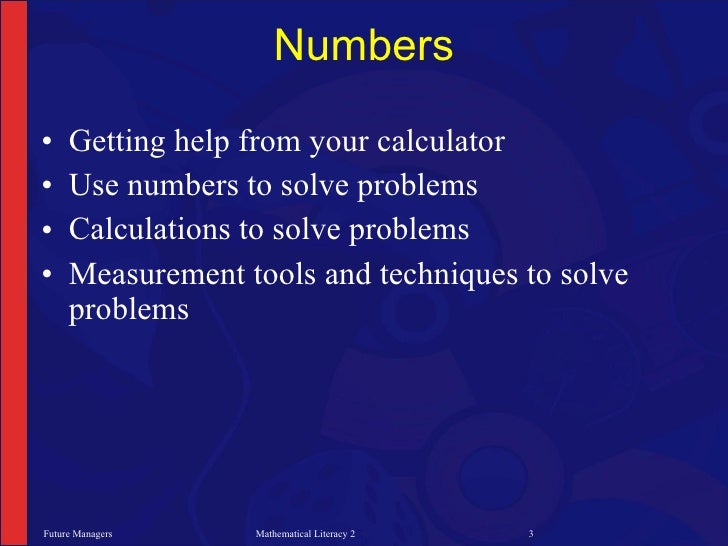 NCV 2 Mathematical Literacy Hands-On Training Module 1