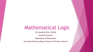 Mathematical Logic - Discrete mathematics.pptx