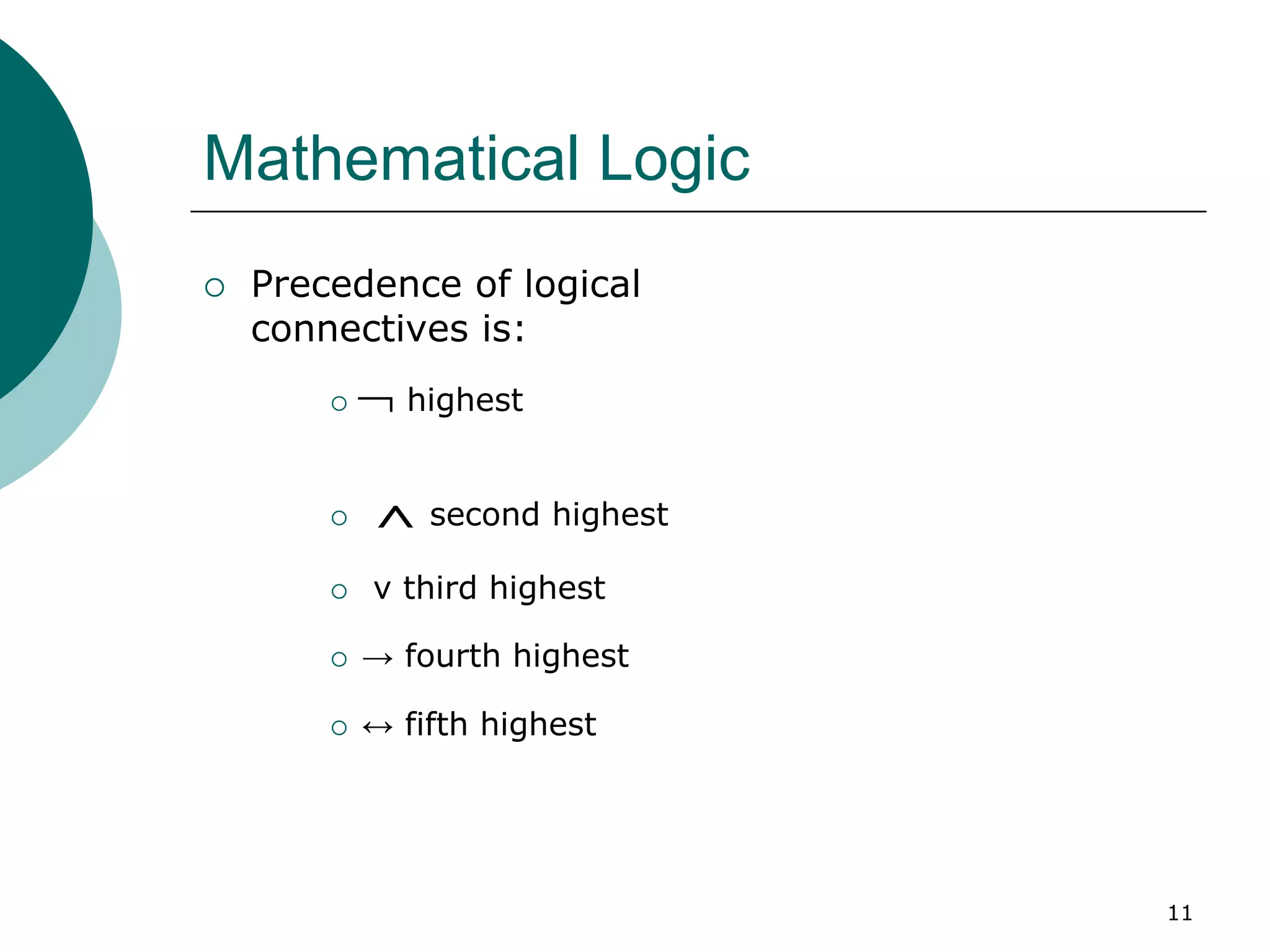 Mathematical Logic - Part 1 | PPT