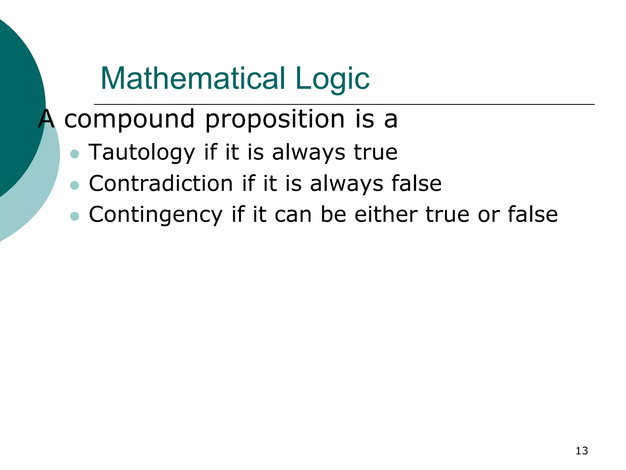 Mathematical Logic - Part 1 | PPT