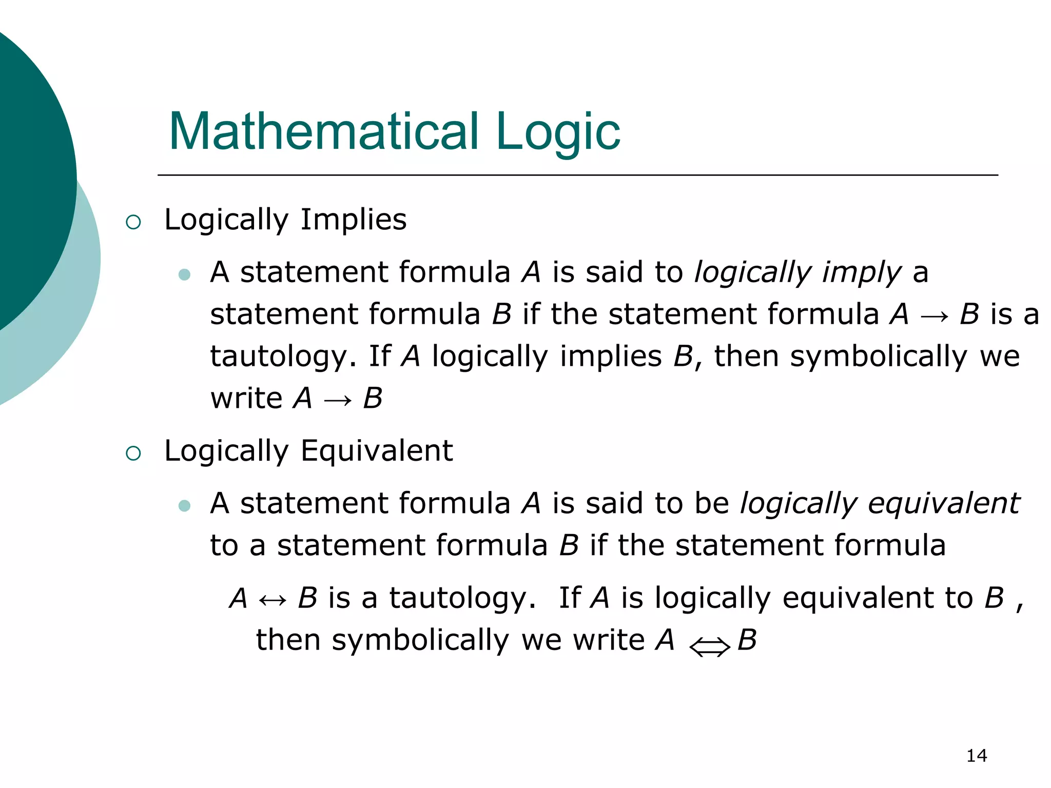 Mathematical Logic - Part 1 | PPT Mathematical Logic - Part 1 | PPT