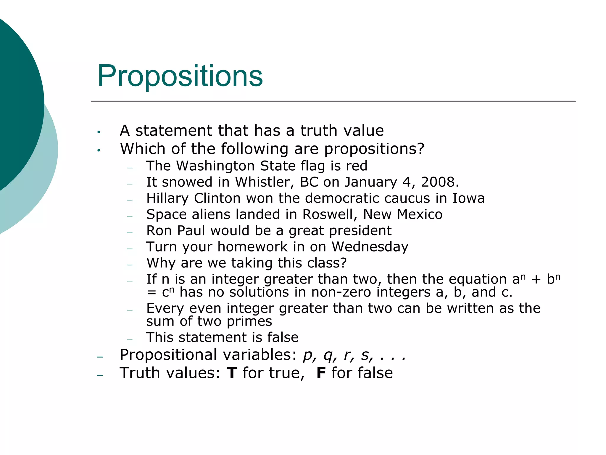 Mathematical Logic - Part 1 | PPT