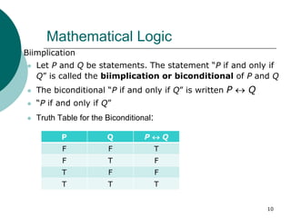 Mathematical Logic - Part 1 | PPT