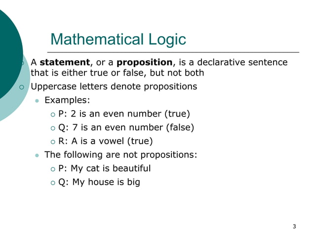 Mathematical Logic - Part 1 | PPT | Physics | Science