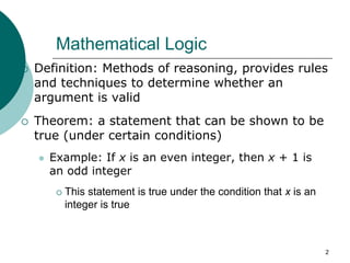 Mathematical Logic - Part 1 | PPT