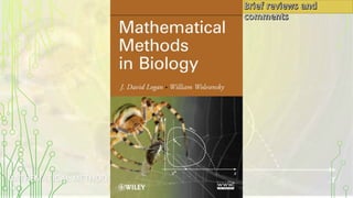Mathematical methods in Biology | PPTX