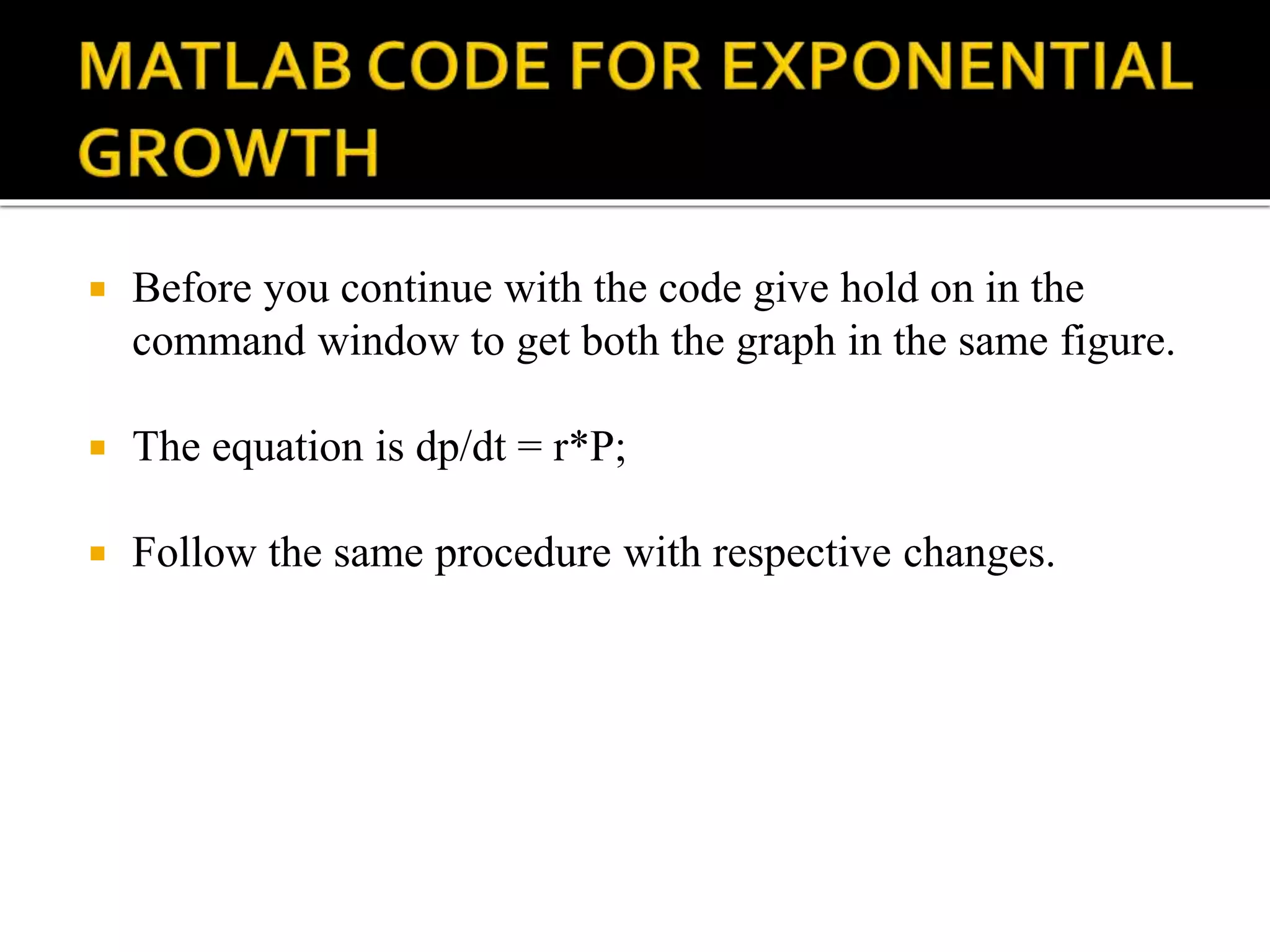Matlab Code For Logistic Growth Model Pptx Physics Science