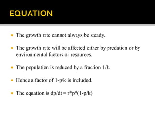 Matlab Code for Logistic Growth Model | PPTX