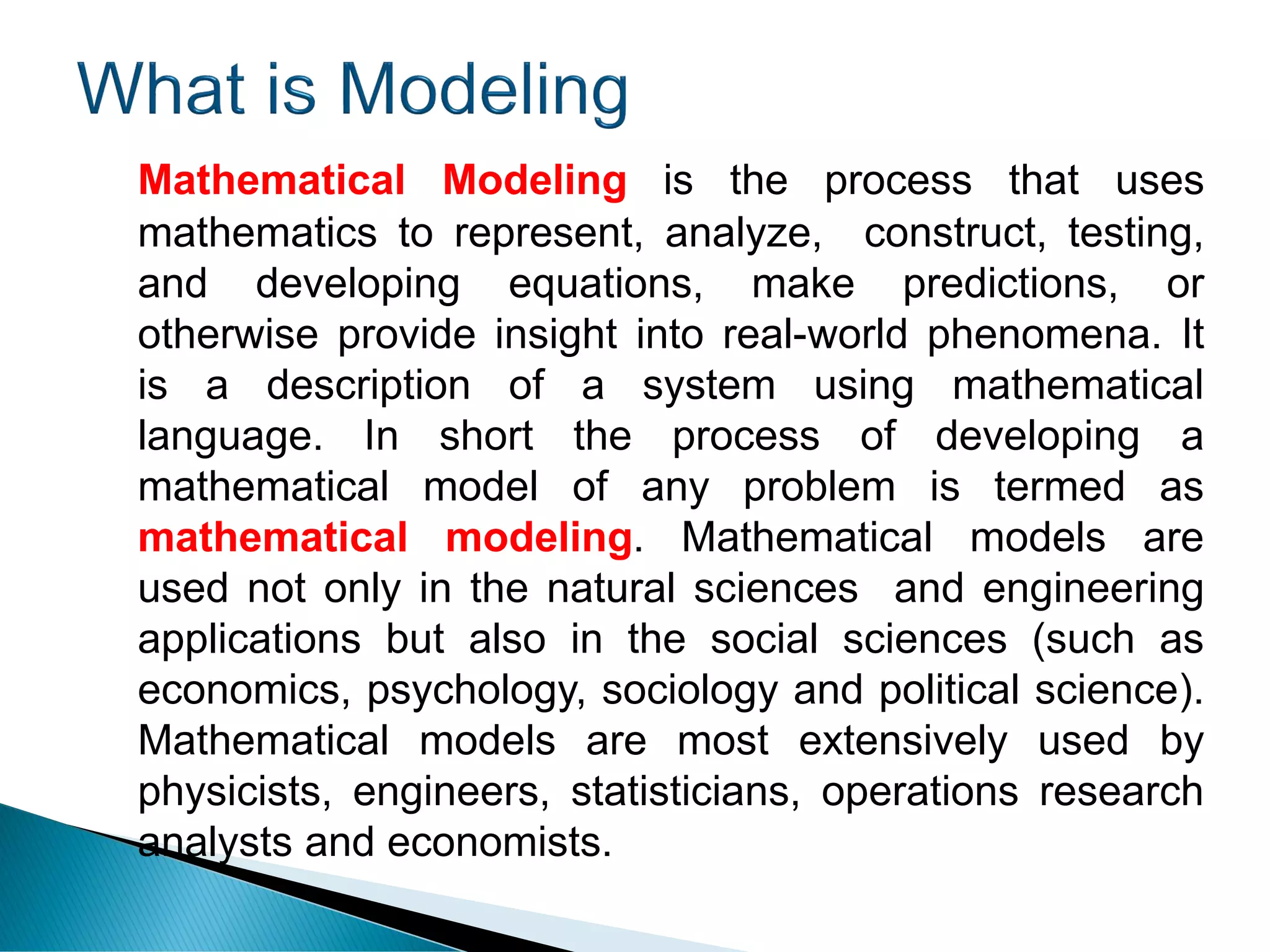 Mathematical modeling | PDF