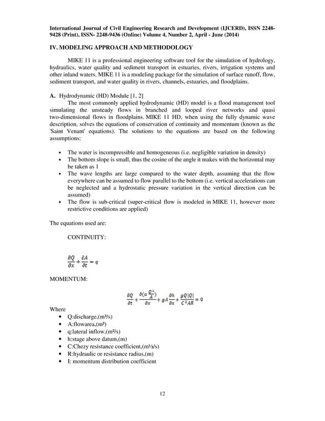 Mathematical Modeling Approach For Flood Management Pdf