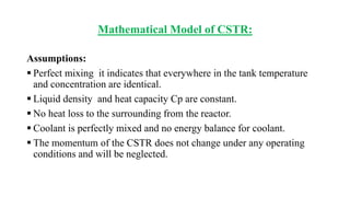 Mathematical modeling of continuous stirred tank reactor systems (cstr ...