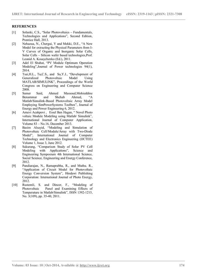 Mathematical modeling, simulation and validation of photovoltaic cells | PDF