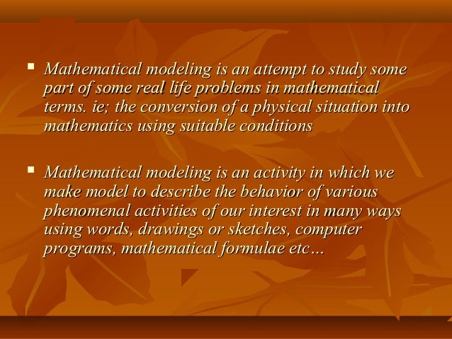 Mathematical modelling