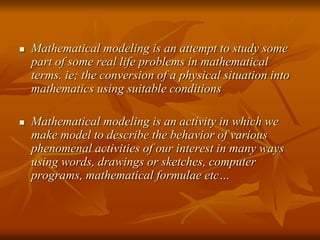 Mathematical modelling | PPT