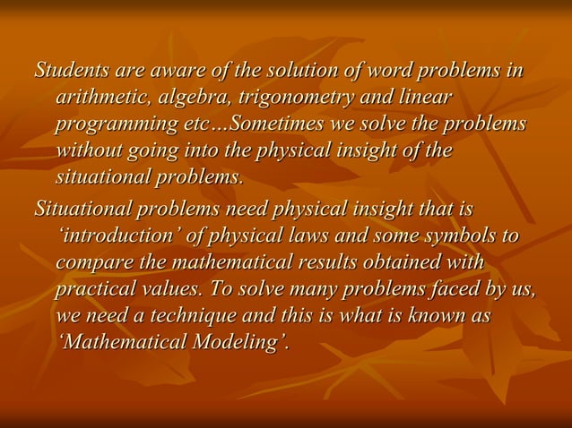 Mathematical modelling | PPT
