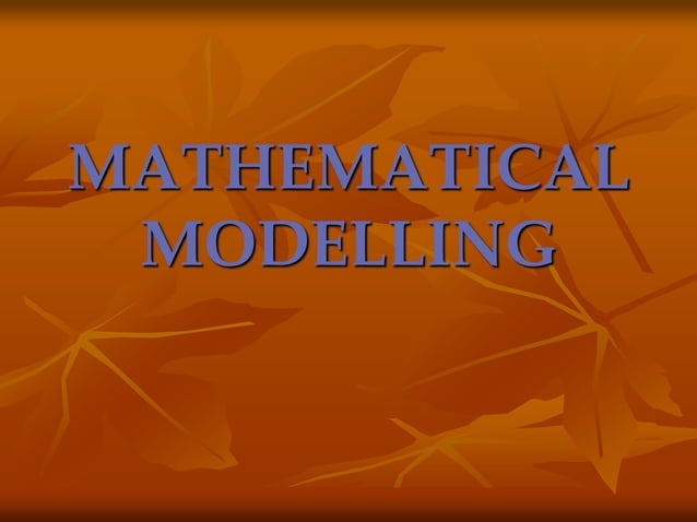 Mathematical modelling