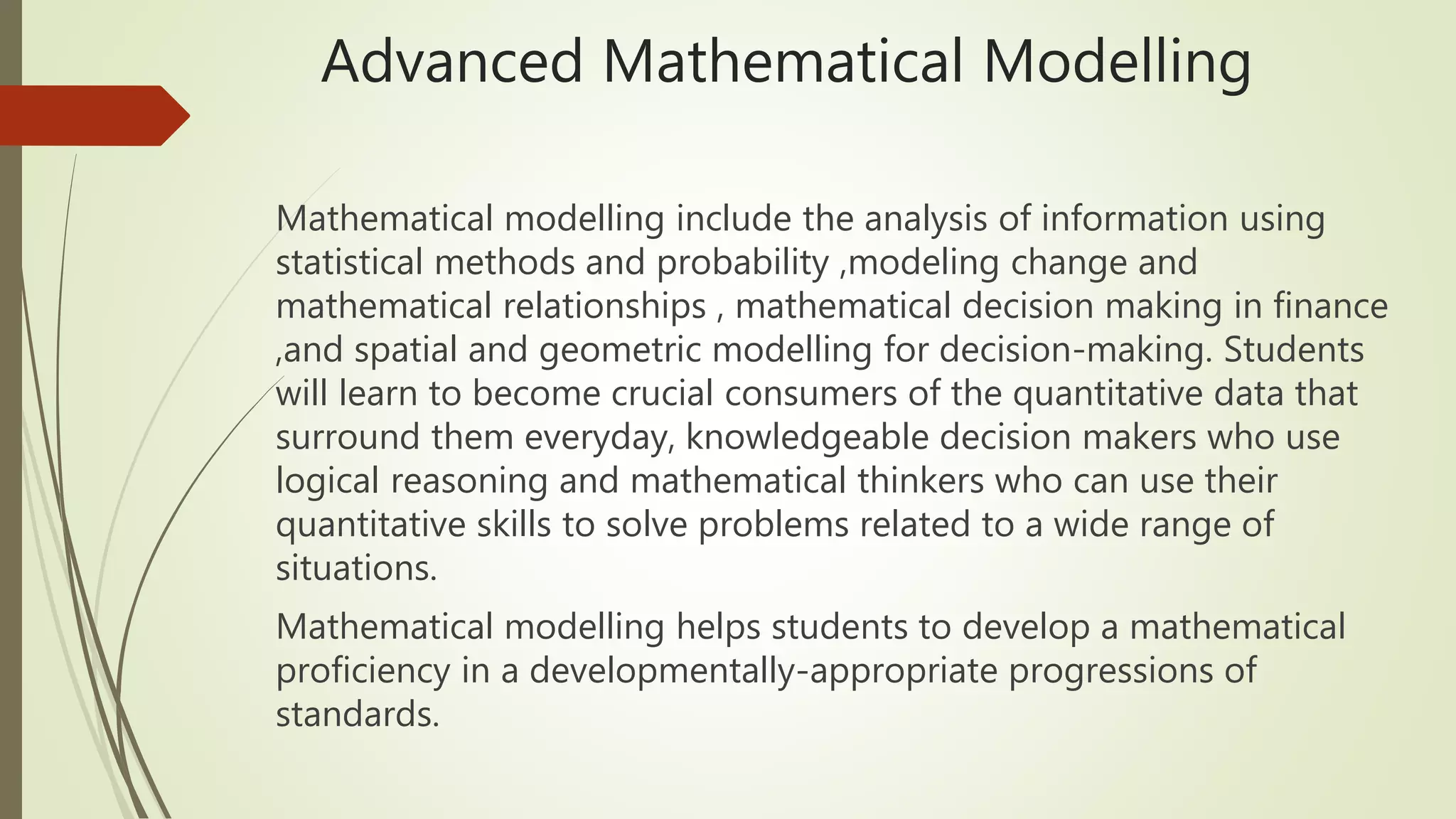 Mathematical modelling ppt | PPTX