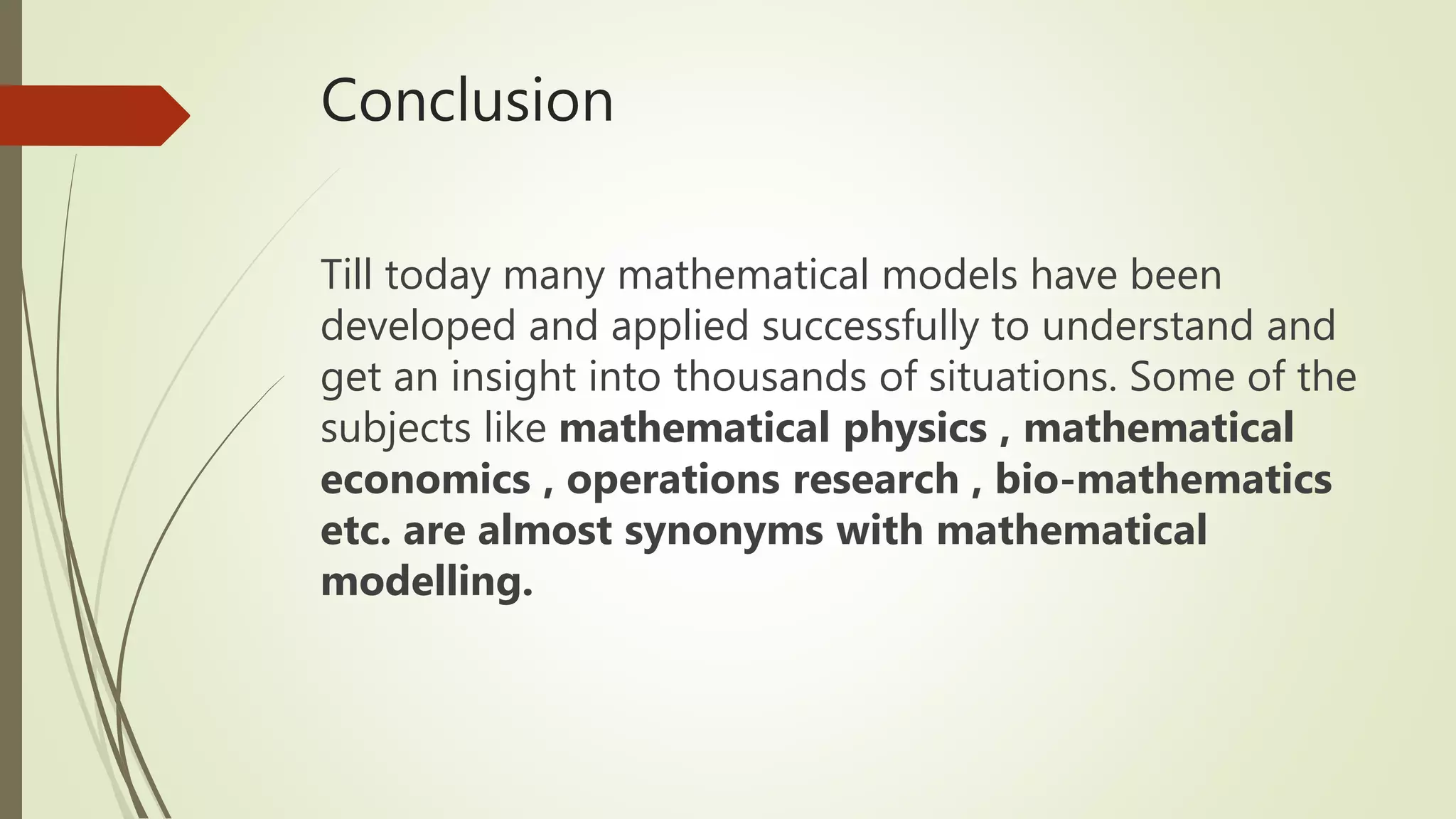 Mathematical modelling ppt | PPTX